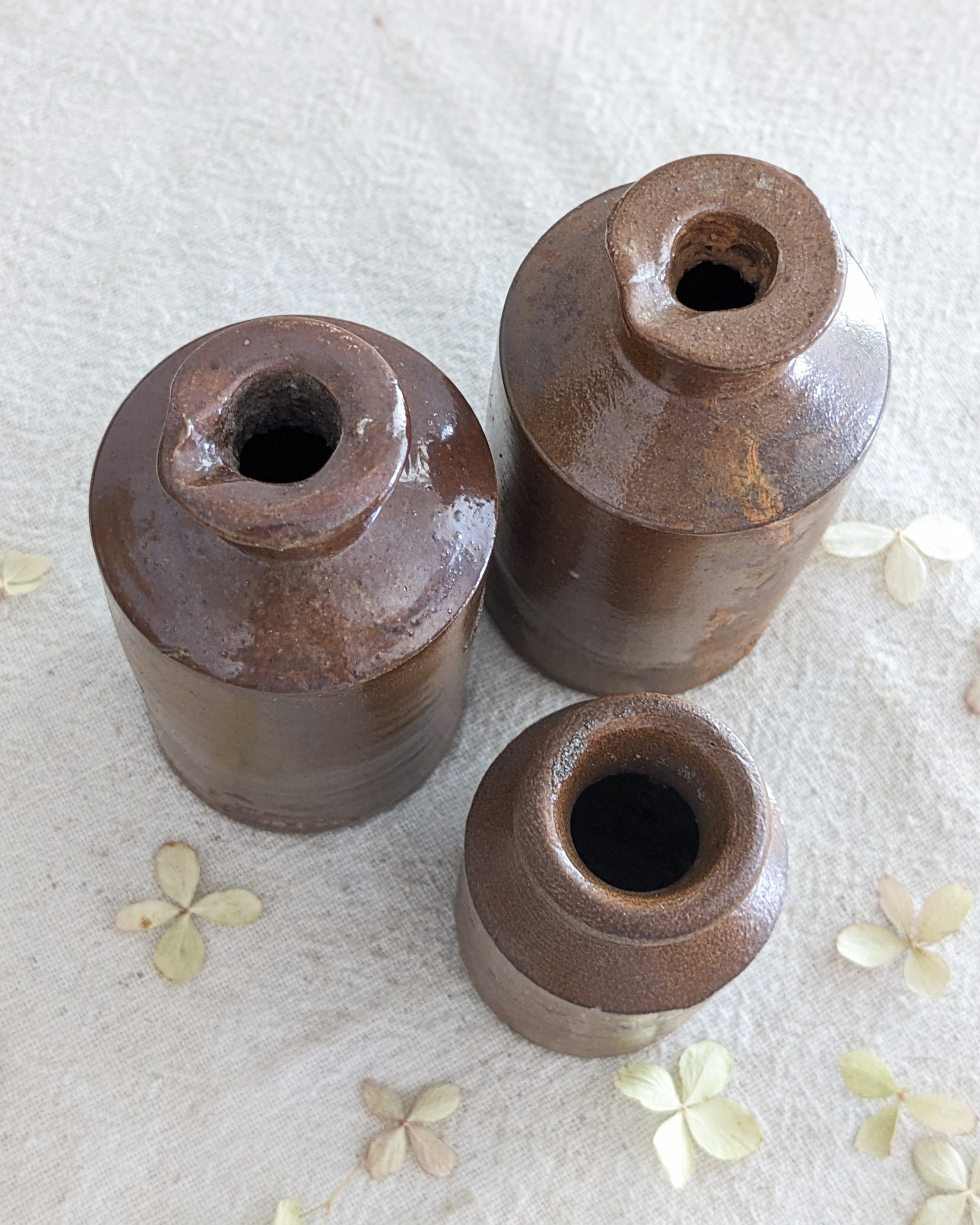 Antique English Ink Bottles English Bottles Brown Stoneware Antique ...