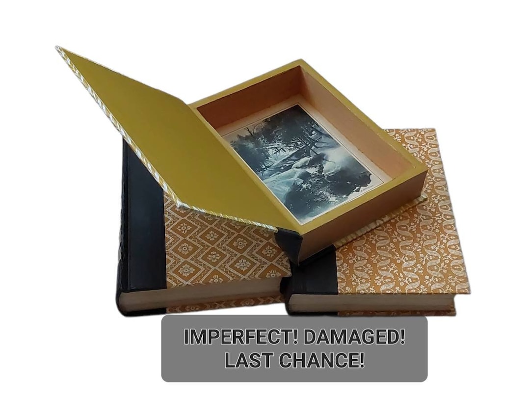Imperfect Yellow Hollow Book Safe | Damaged Book Safe Hollowed Out Book ...
