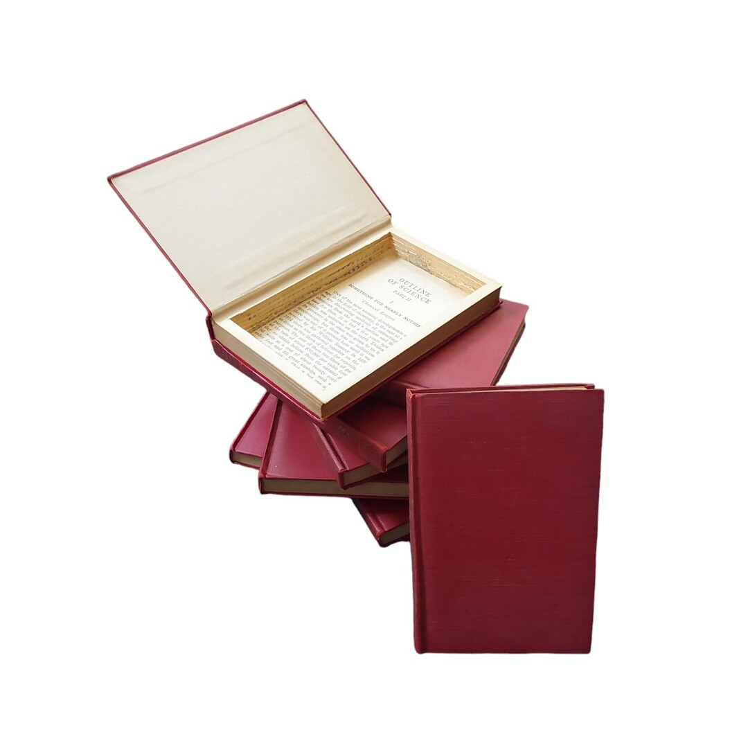Mini Vintage Pocket Library Hollow Book Safe Box Hollowed Out Book Book ...