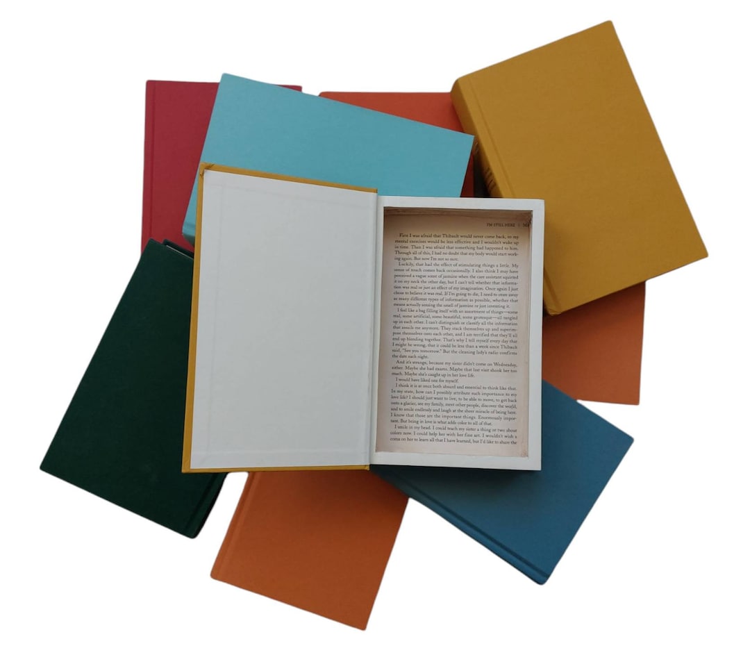 Colorful Hollow Book Box Safe | Book Safe | Hollowed Out Book | Book ...