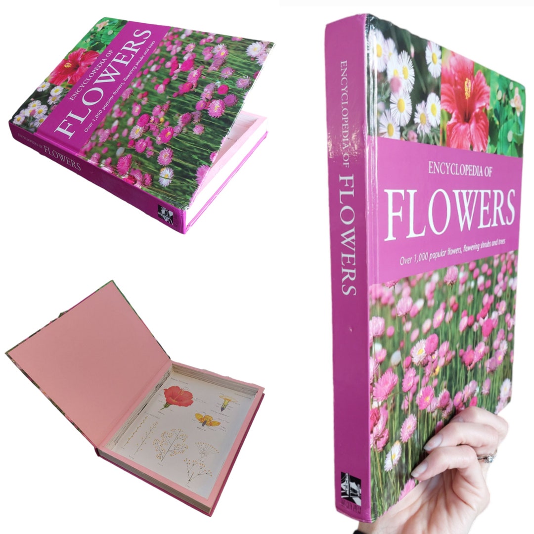 Large Flower Encyclopedia Hollow Book Book Safe Hollowed Out Book ...