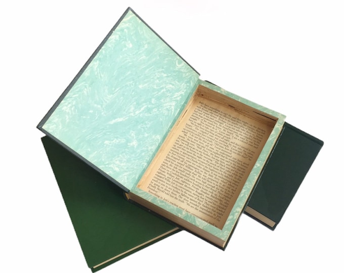 Green Hollow Book Safe | Book Safe | Hollowed Out Book | Book Box ...