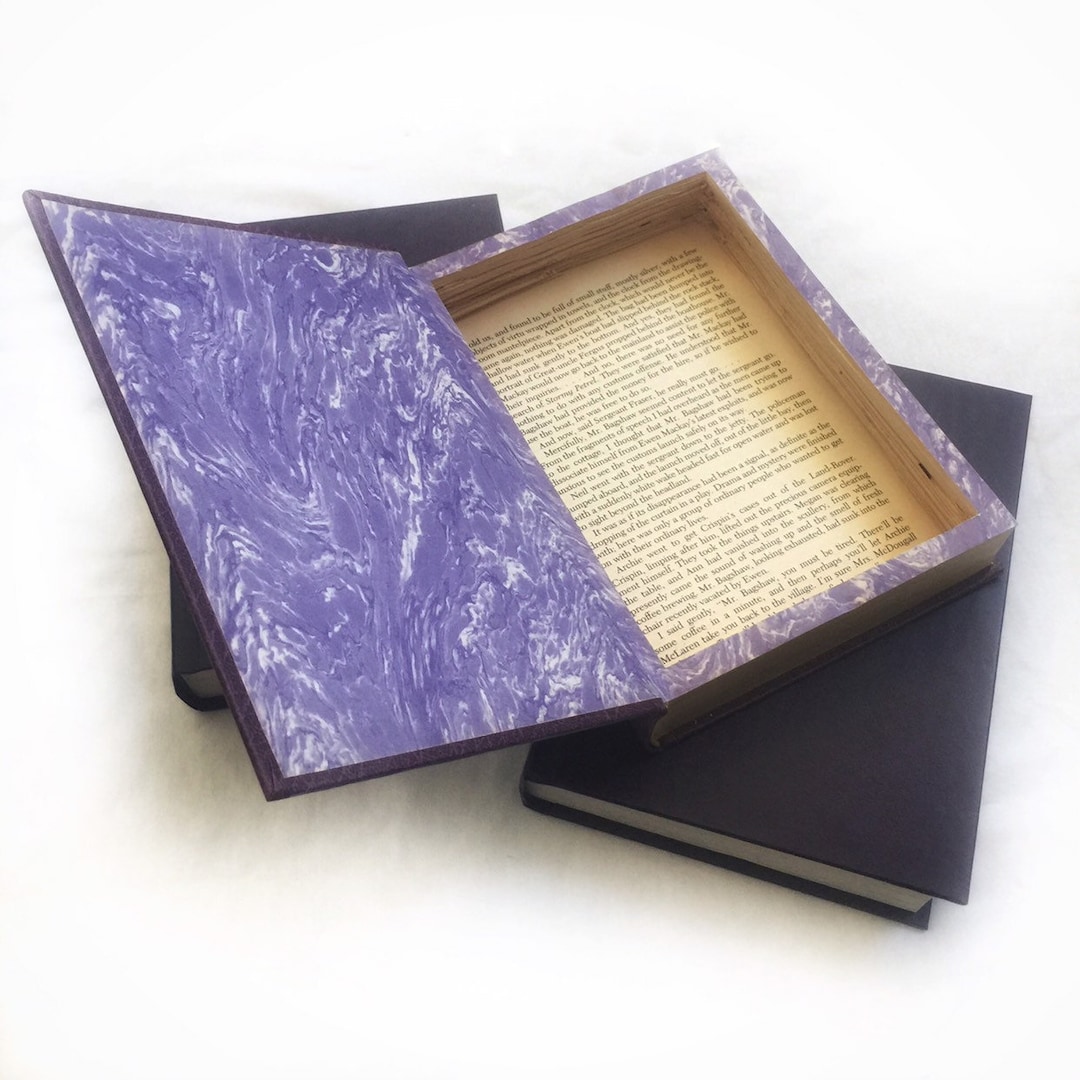 Purple Hollow Book Safe | Hollowed Out Book | Book Box | Secret | Gift ...