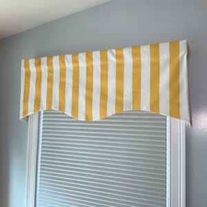 Striped Window Valance, Yellow and White Valance, All Color Striped ...