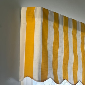 Striped Window Valance, Yellow and White Valance, All Color Striped ...