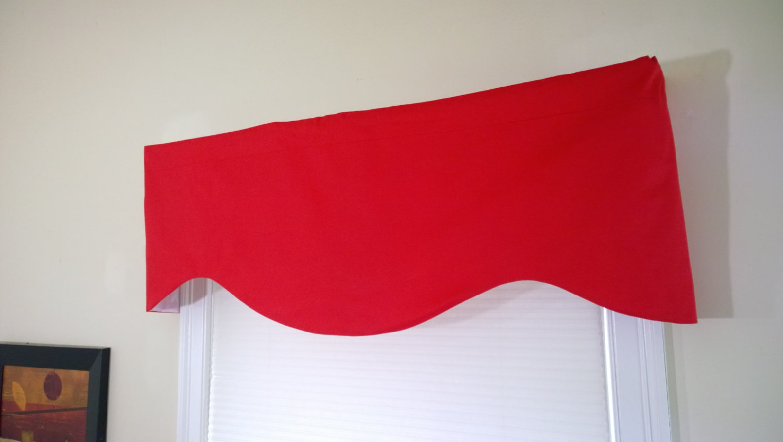Solid Red Scalloped Valance Lined Cotton Valance Red. All - Etsy