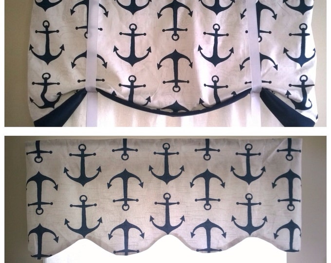 Nautical Window Valance, Scalloped and Straight Valances With Sea Theme ...