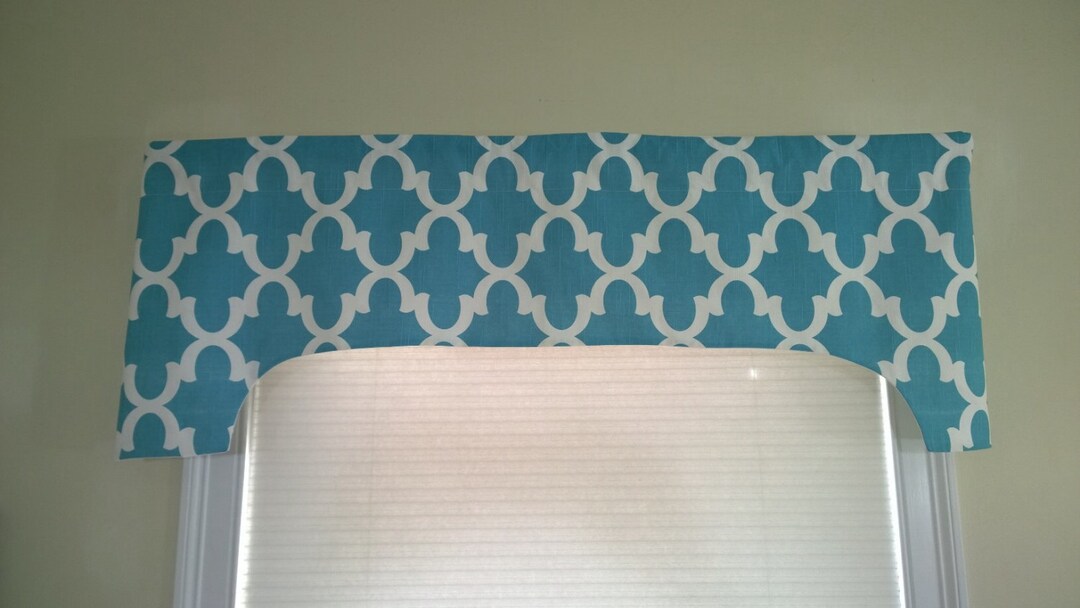 Blue Window Valance Premier Print Blue Valance. . Yellow - Etsy