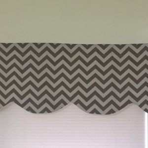 Brown Chevron Valance, Window Valance Brown, Window Treatment Brown ...