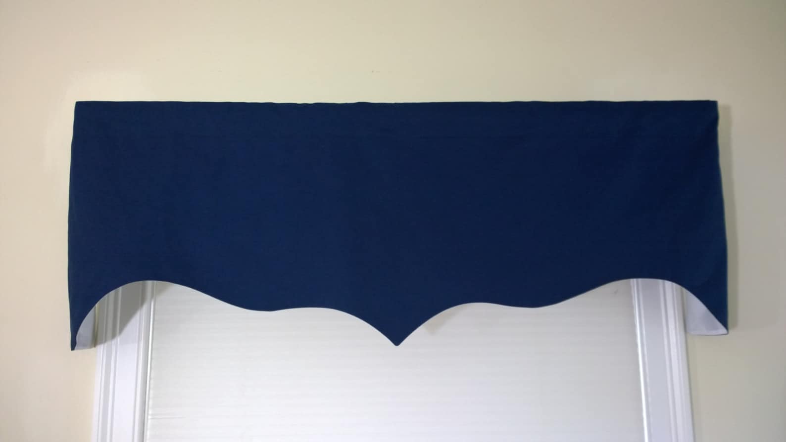 Solid Color Window Valance, Scalloped or Straight, Custom Size (52 X 16 ...
