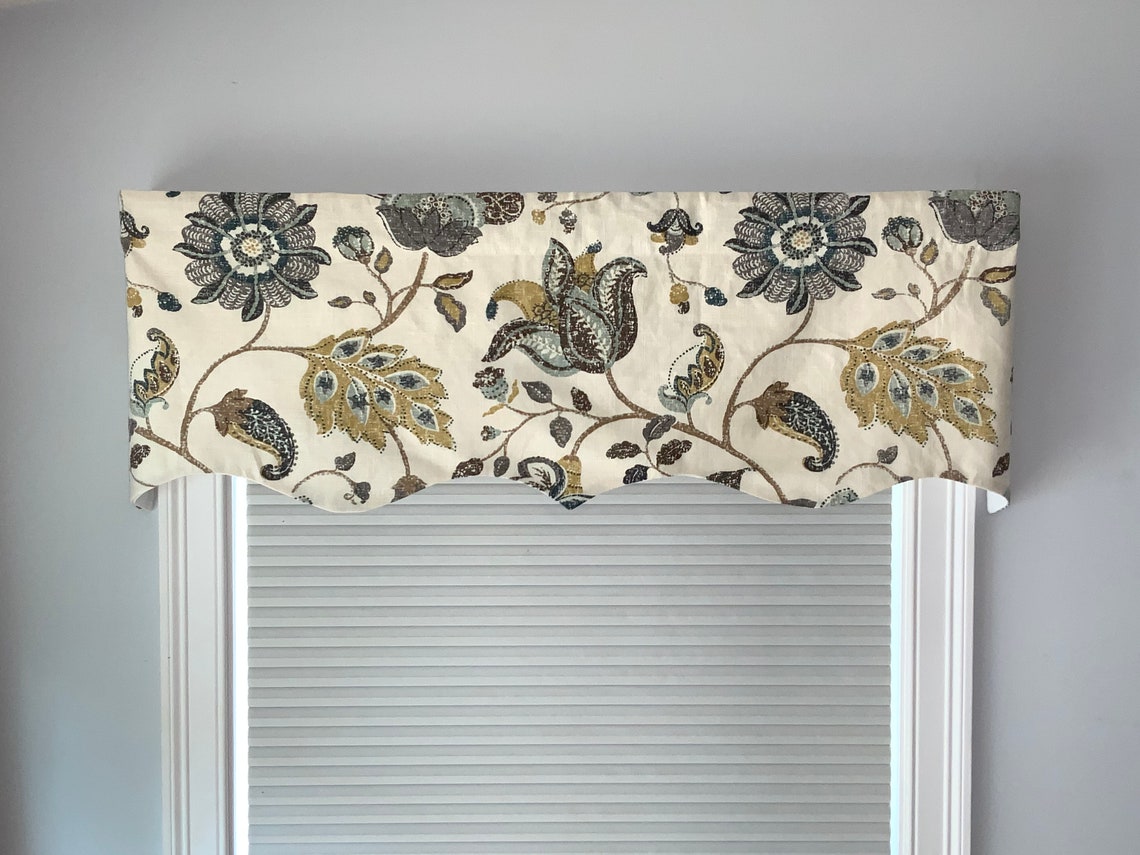 Jacobean Shaped Lined Valance up to 52 Inches Wide X 16 - Etsy