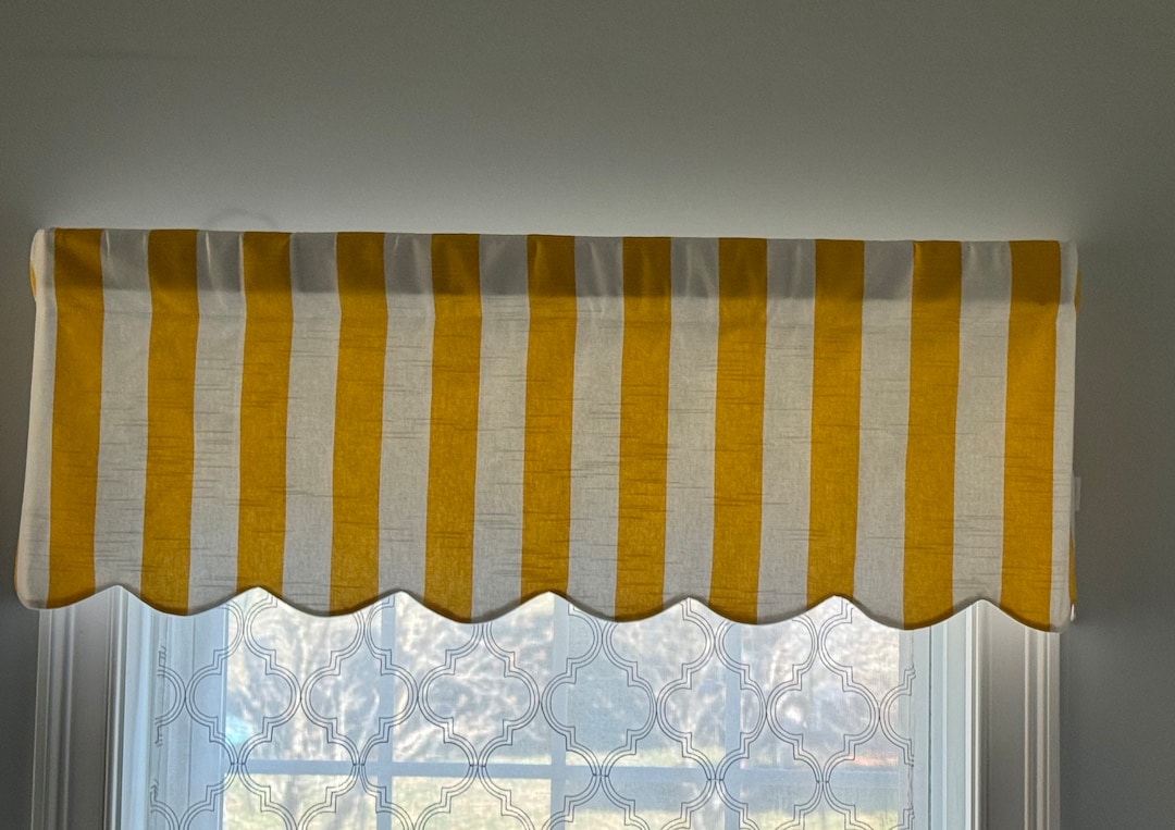 Striped Window Valance, Yellow and White Valance, All Color Striped ...