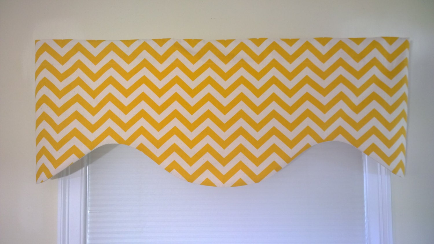 Yellow Shaped Valance Chevron Custom Valance Chevron Yellow - Etsy