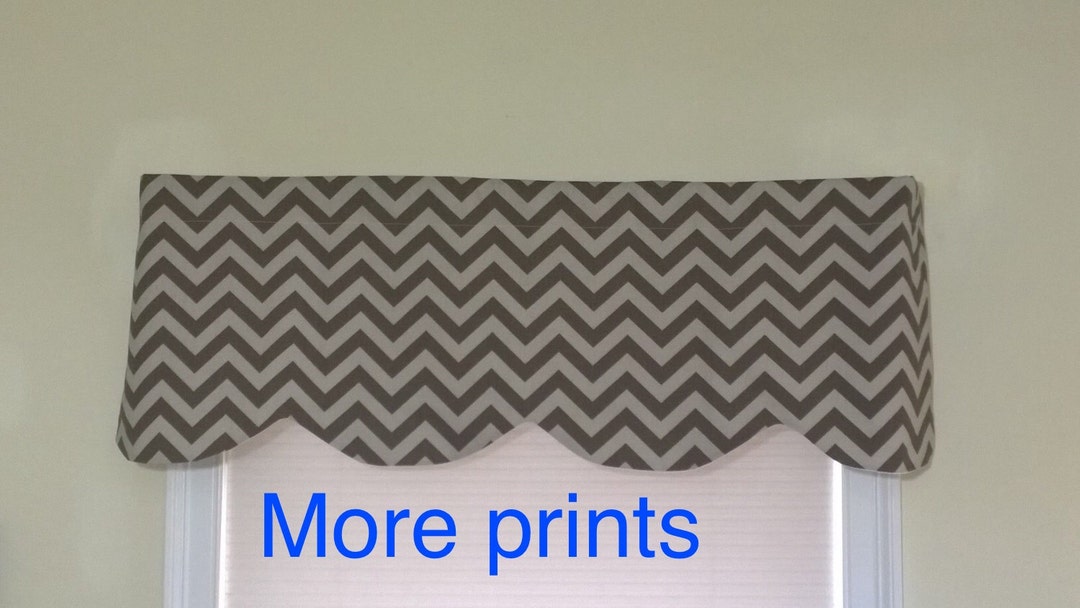 Brown Chevron Valance Window Valance Brown Window Treatment - Etsy