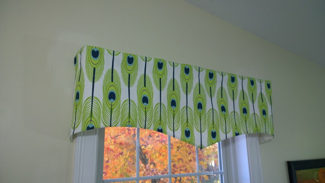 Kitchen Green Valance, Bathroom Green Valance, Green Kitchen Curtain ...