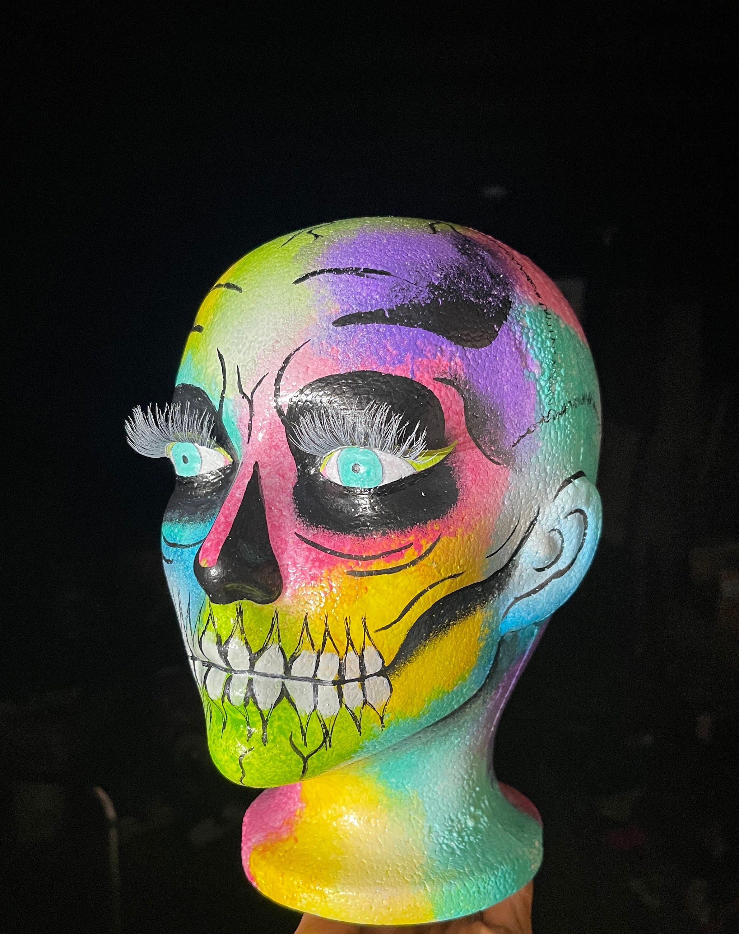 Rainbow Skull Head - Etsy