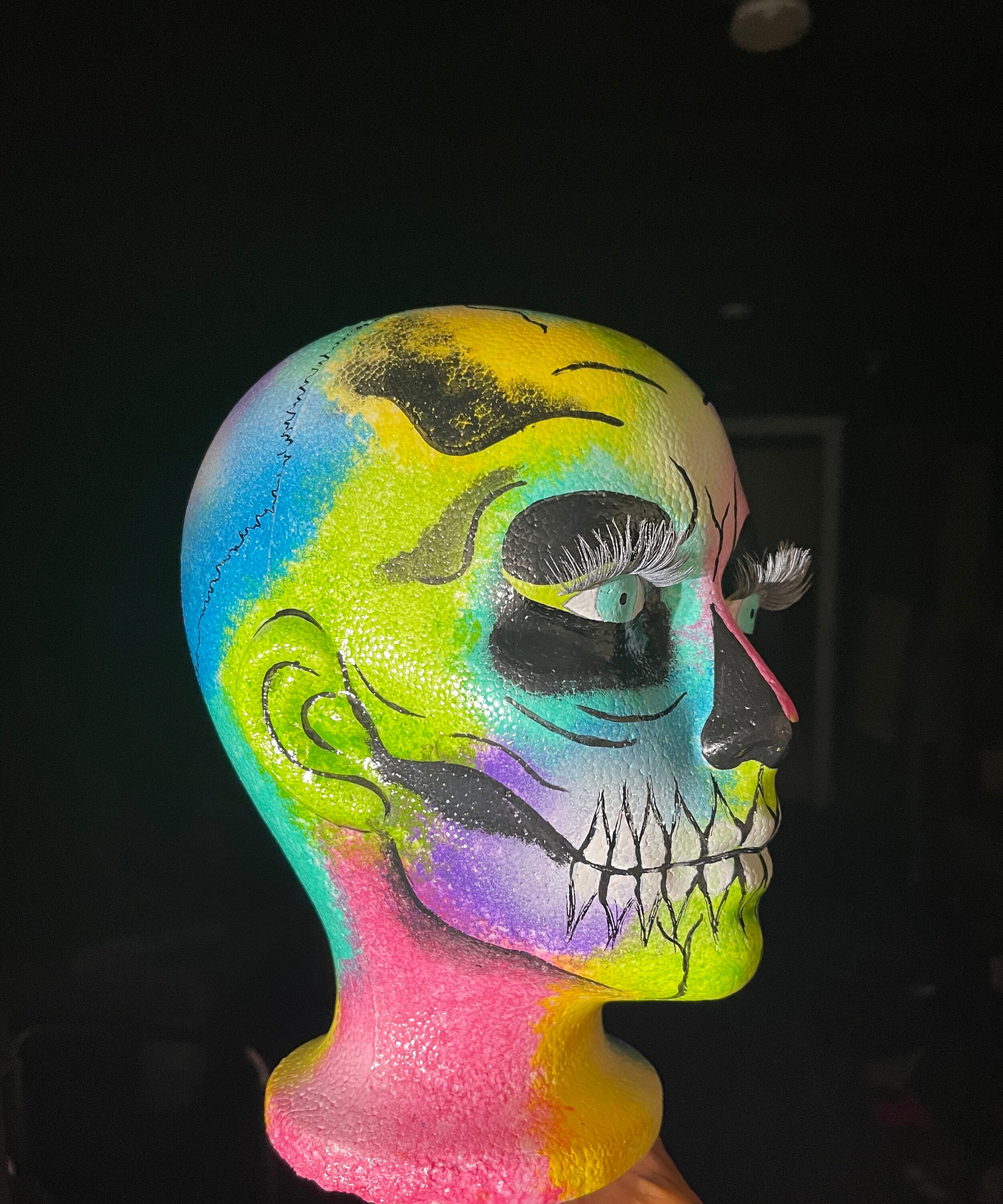 Rainbow Skull Head - Etsy