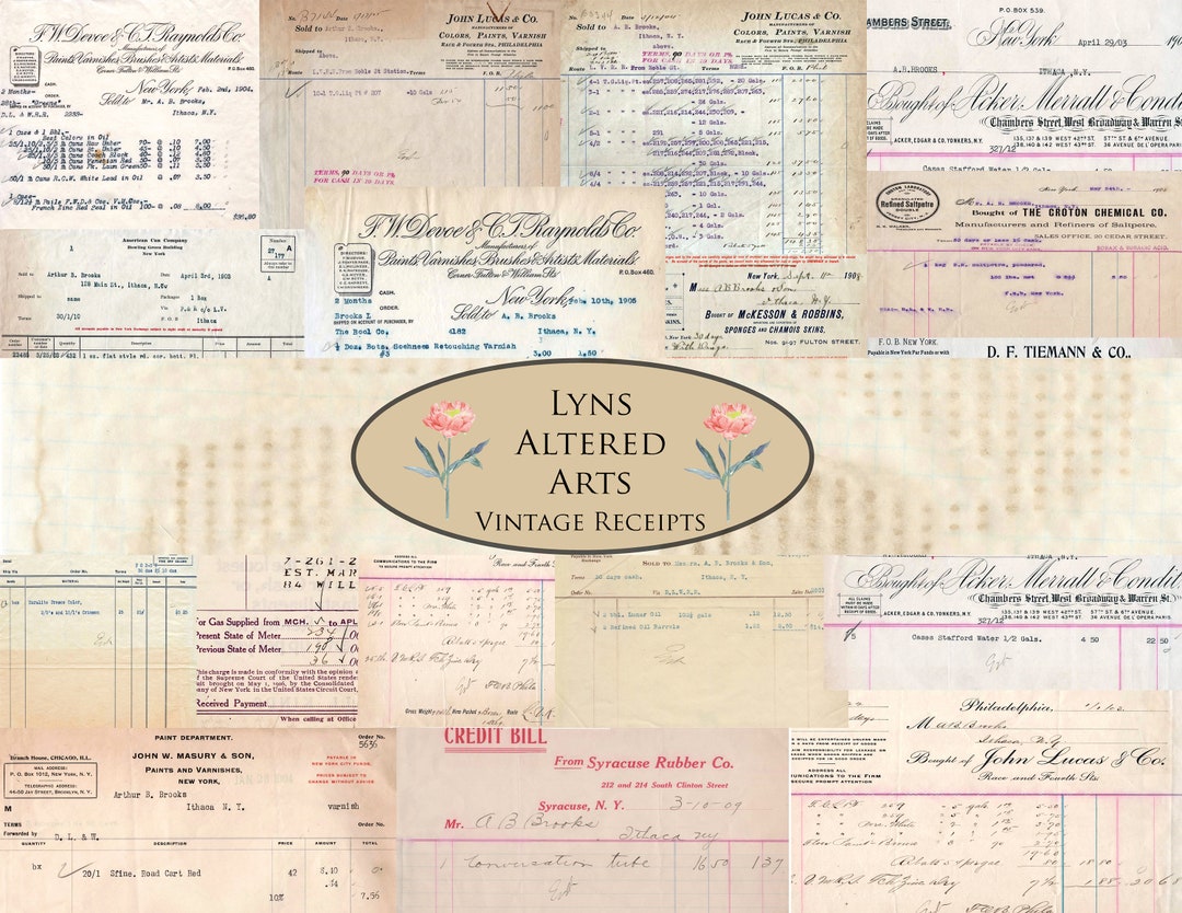 Vintage Receipts 1880-1923 Digital - Etsy