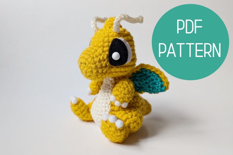 Patrón de crochet para amigurumi Dragonite - Etsy México
