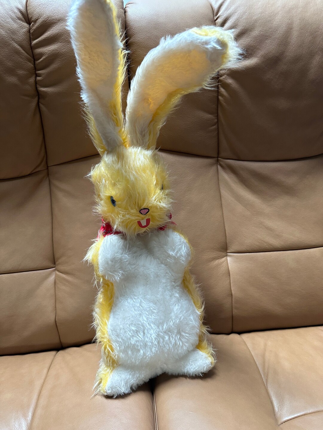 Vintage 60's Easter Plush Yellow Bunny Rabbit Stuffed Toy 25" Tall - Etsy
