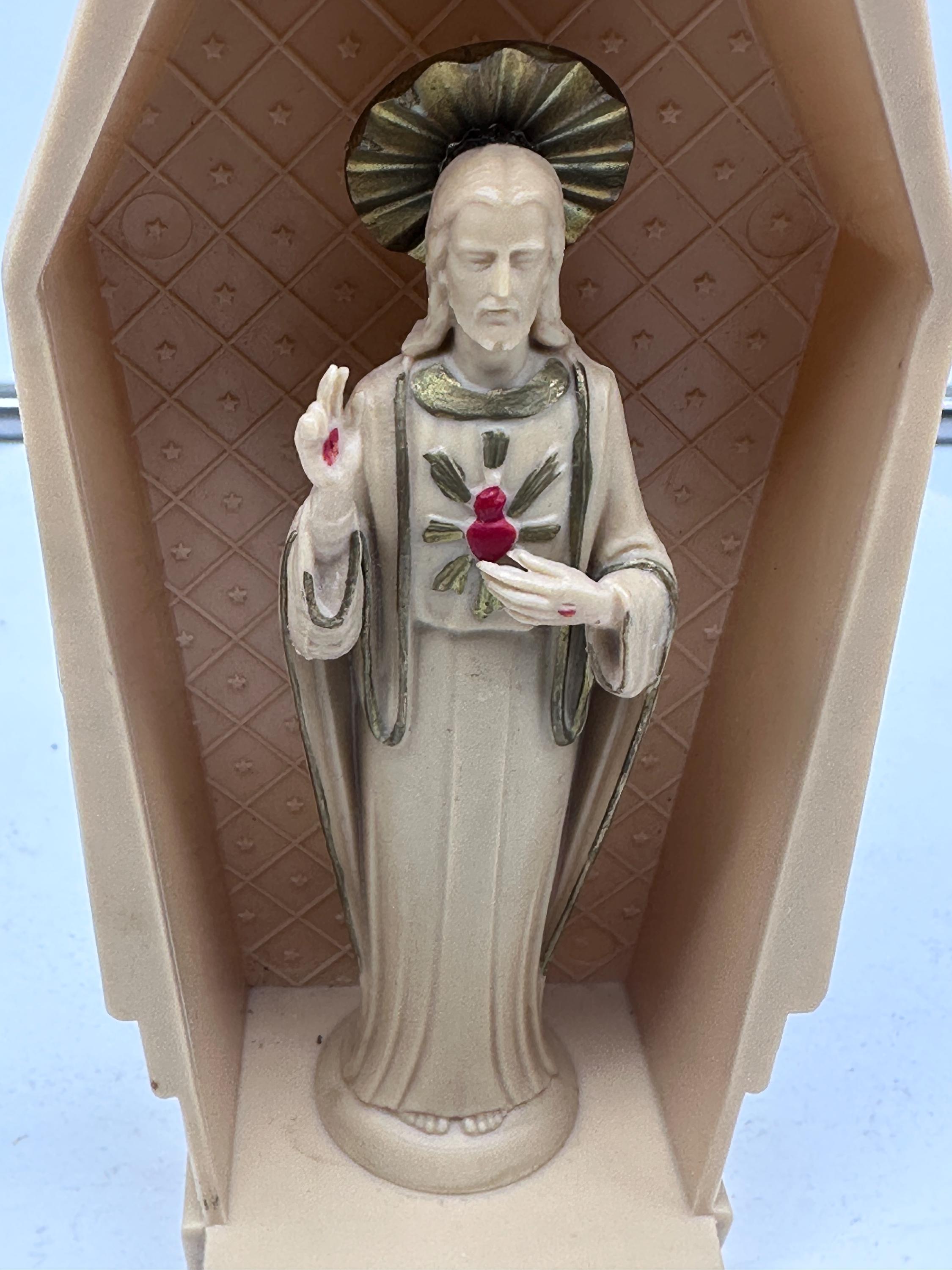 Vintage Plastic Scared Heart of Jesus Statue Figure Made in Italy- 6 ...