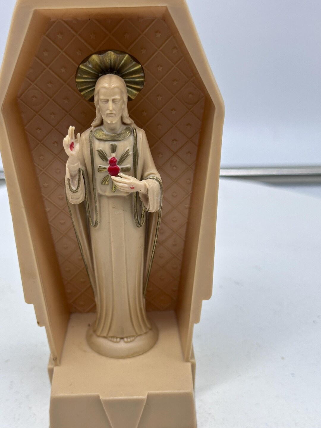 Vintage Plastic Scared Heart of Jesus Statue Figure Made in Italy- 6 ...