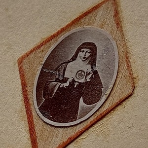Saint Marguerite-marie Alacoque Antique Relic Card: Sliver of Hazelnut ...