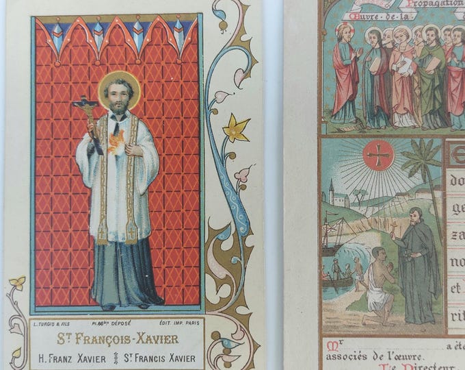 Antique St Francis Xavier Holy Prayer Cards—jesuit Co-founder, Navarre ...