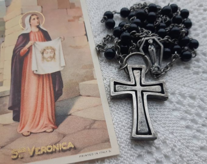 Chaplet of the Holy Face + St. Veronica Antique Litho Holy Card ...