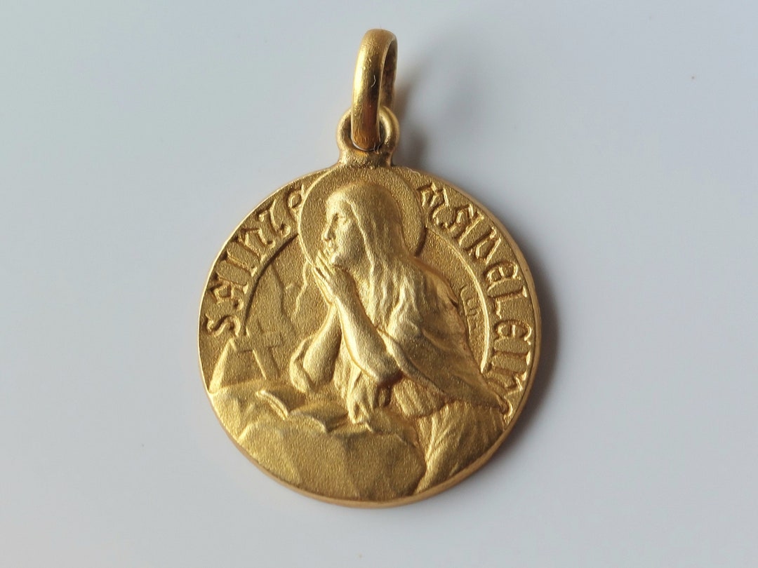 Mary Magdalene Gold-plated Medal W Patron Saint of Perfumers: Round ...