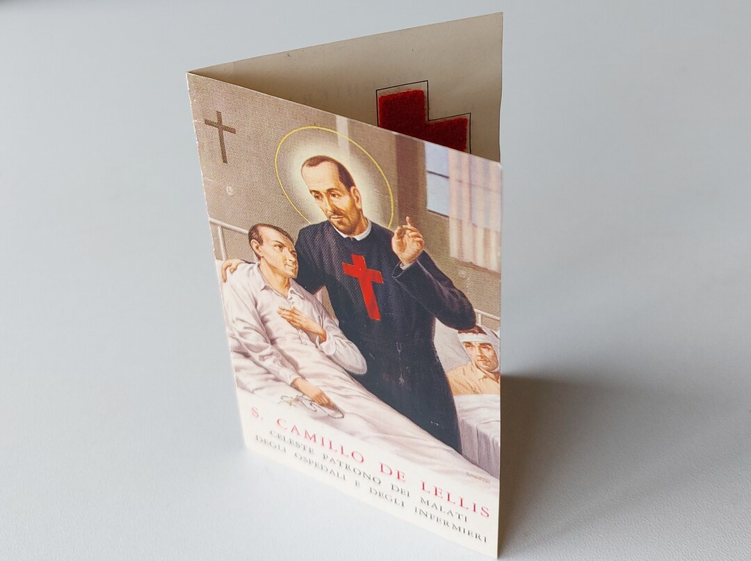 Blessed Red Cross of St Camille Prayer Card: Camillus De Lellis Felt ...