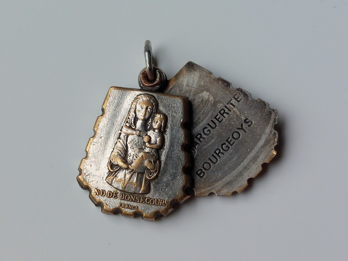 St. Marguerite Bourgeoys Sliding Tissue Relic Medal: Canada's First ...