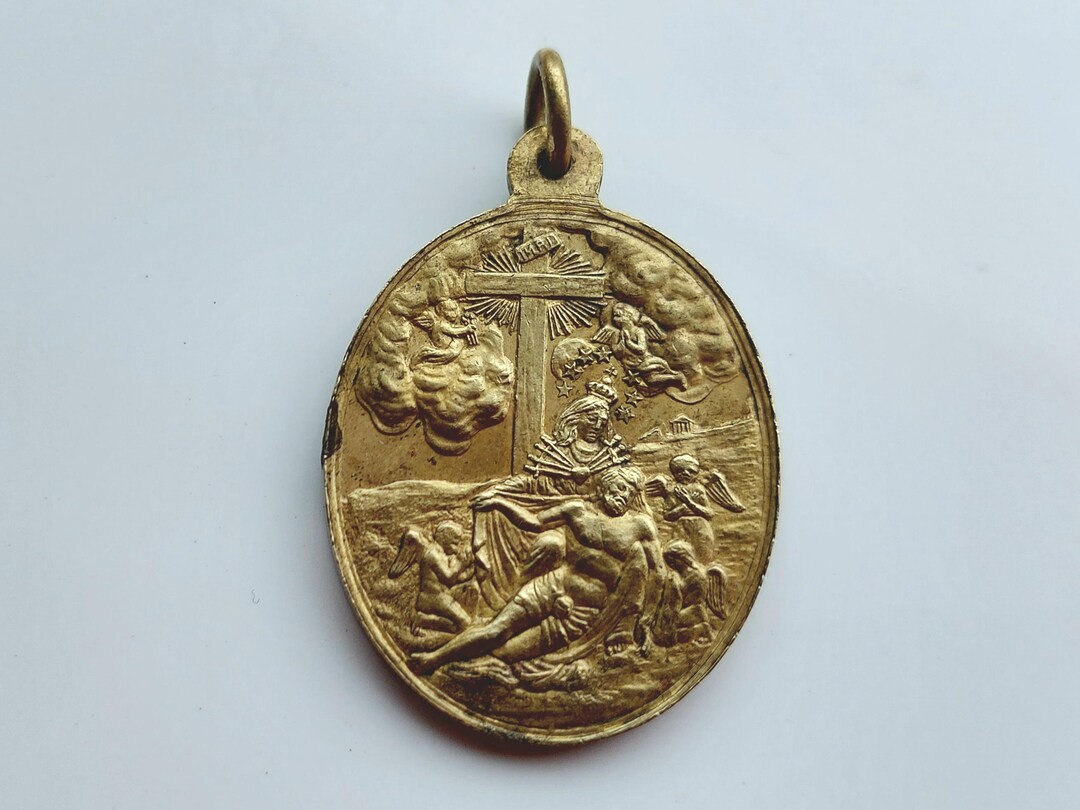 Antique Mater Dolorosa Medal—vintage Seven Sorrows of Mary Pieta ...