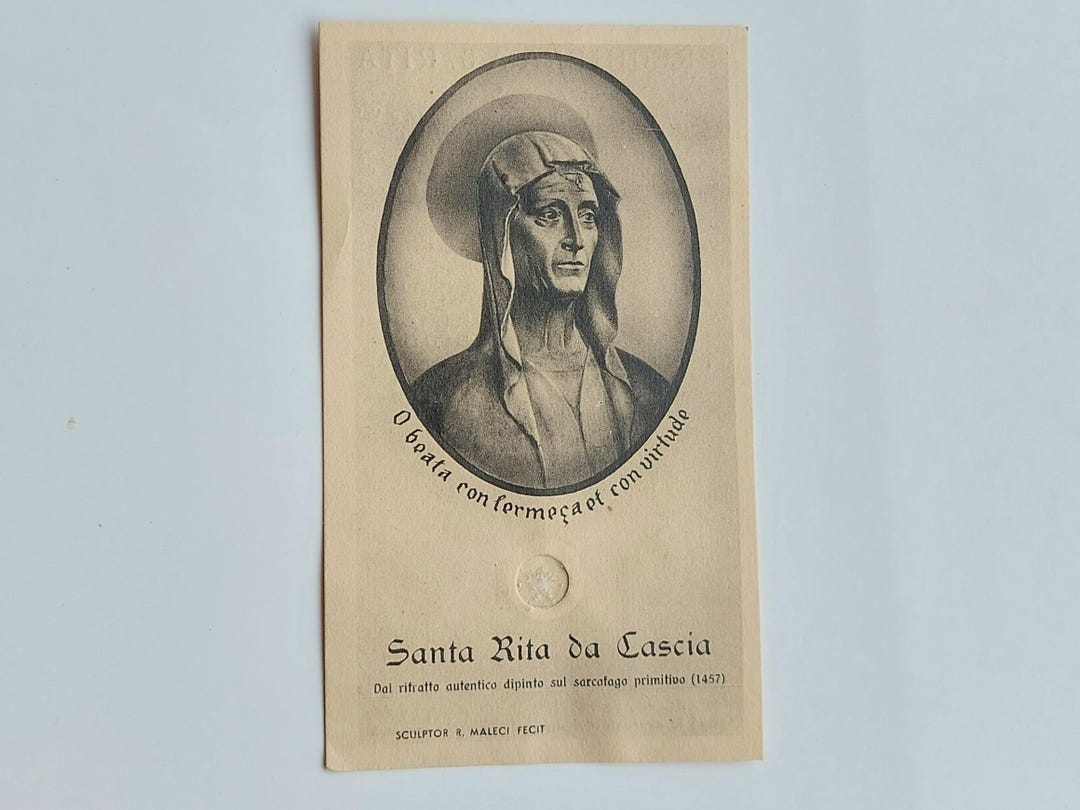 Vintage St Rita Relic Card: Stone Bits From the Rock at Roccaporena ...