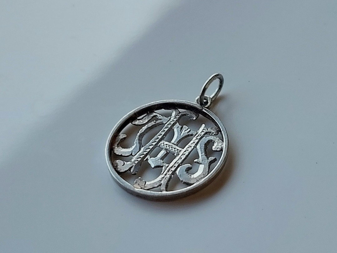 5/8" Antique IHS/JHS Cutout Medal--vintage French Catholic Christ Jesus ...