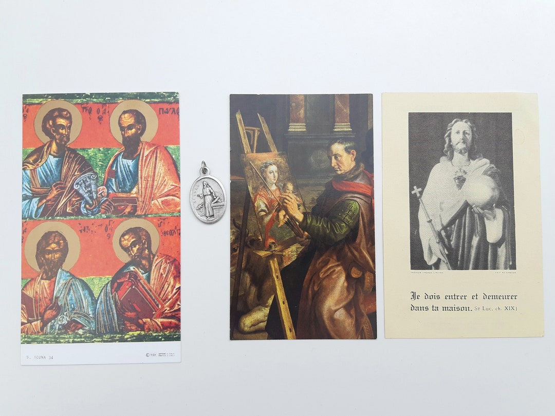 St Luke Medal Cards: Jesus' Disciple/gospel Apostle Evangelist Writer ...