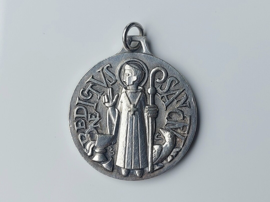 Large St. Benedict Medal in Modern Catholic Art Fernand Py-style ...