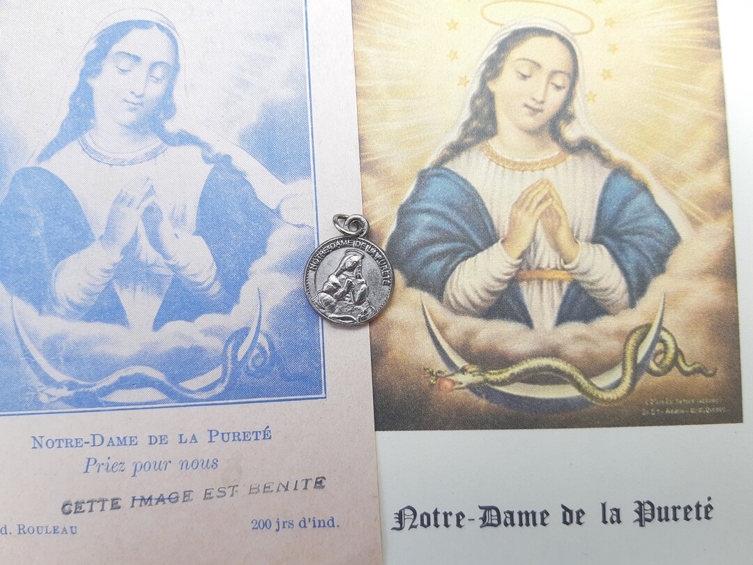 Our Lady of Purity Medal Blessed Holy Prayer Card/color - Etsy