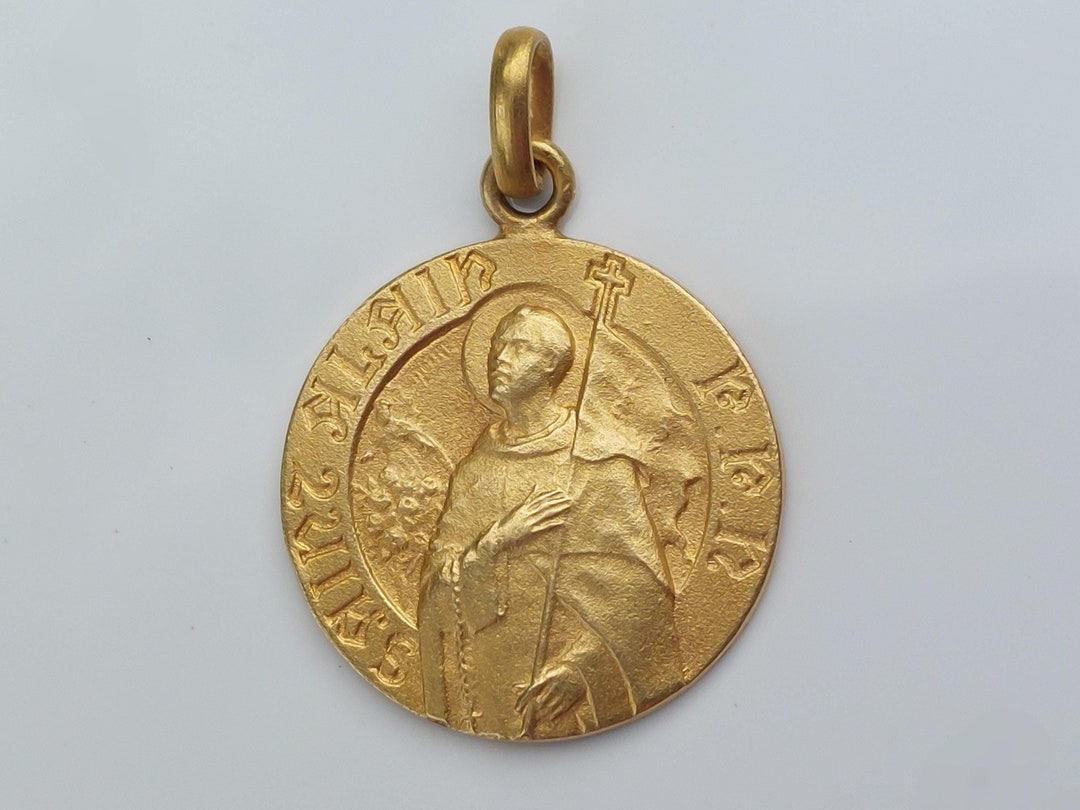 St Alain Gold-plated Medaldominican Order Theologian/rosary ...