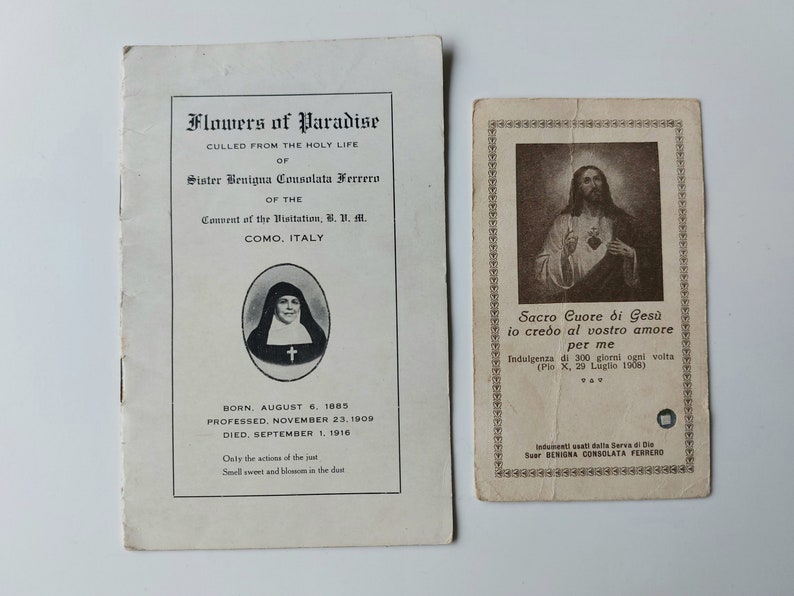 Sr Benigna Consolata Relic Prayer Card Vintage/antique - Etsy Ireland