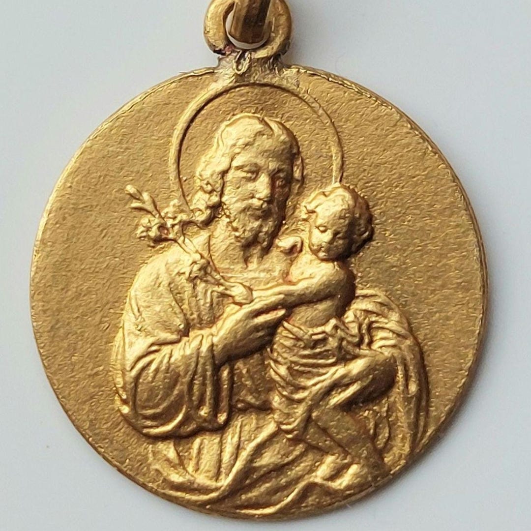 5/8" St Joseph Gold-plated Medal—patron Saint of Families, Catholic ...