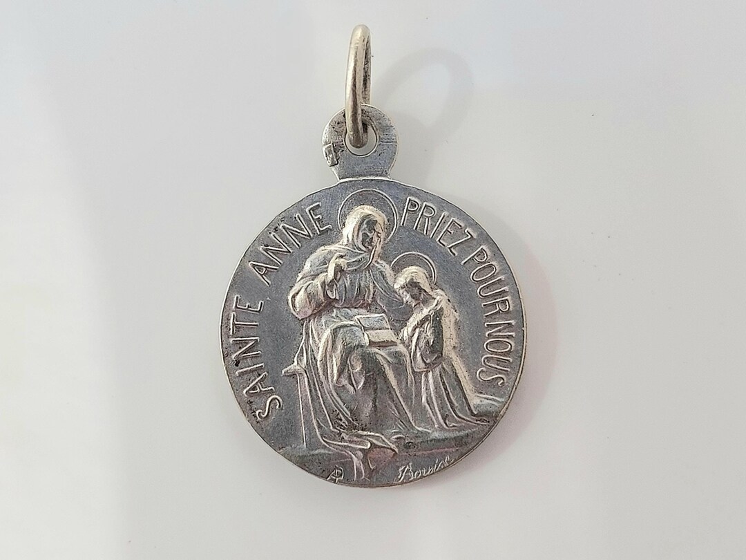 Small Vintage St Anne Medal Signed A Penin--round French Catholic ...