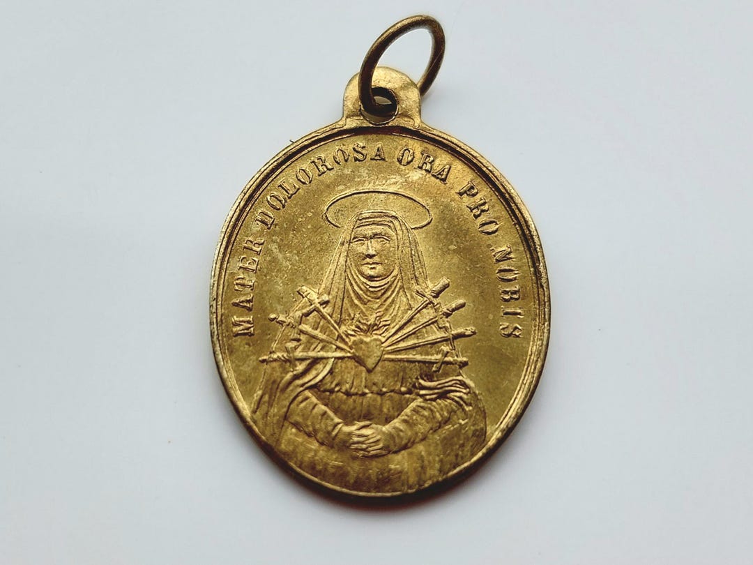 Antique Mater Dolorosa/our Lady of Sorrows Medal + Mary Magdalene ...