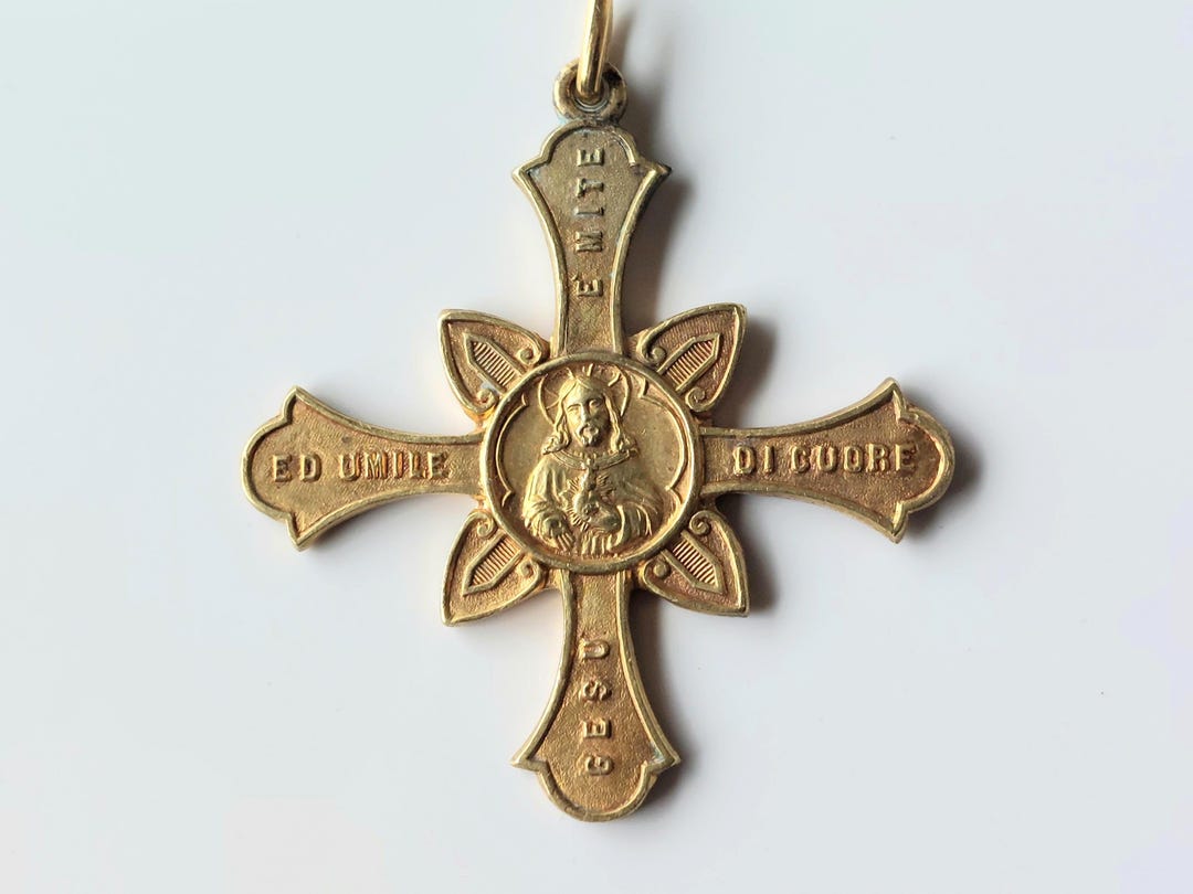 Jesuit Sacred Heart of Jesus Devotion Promoter Cross—vintage Apostolate ...