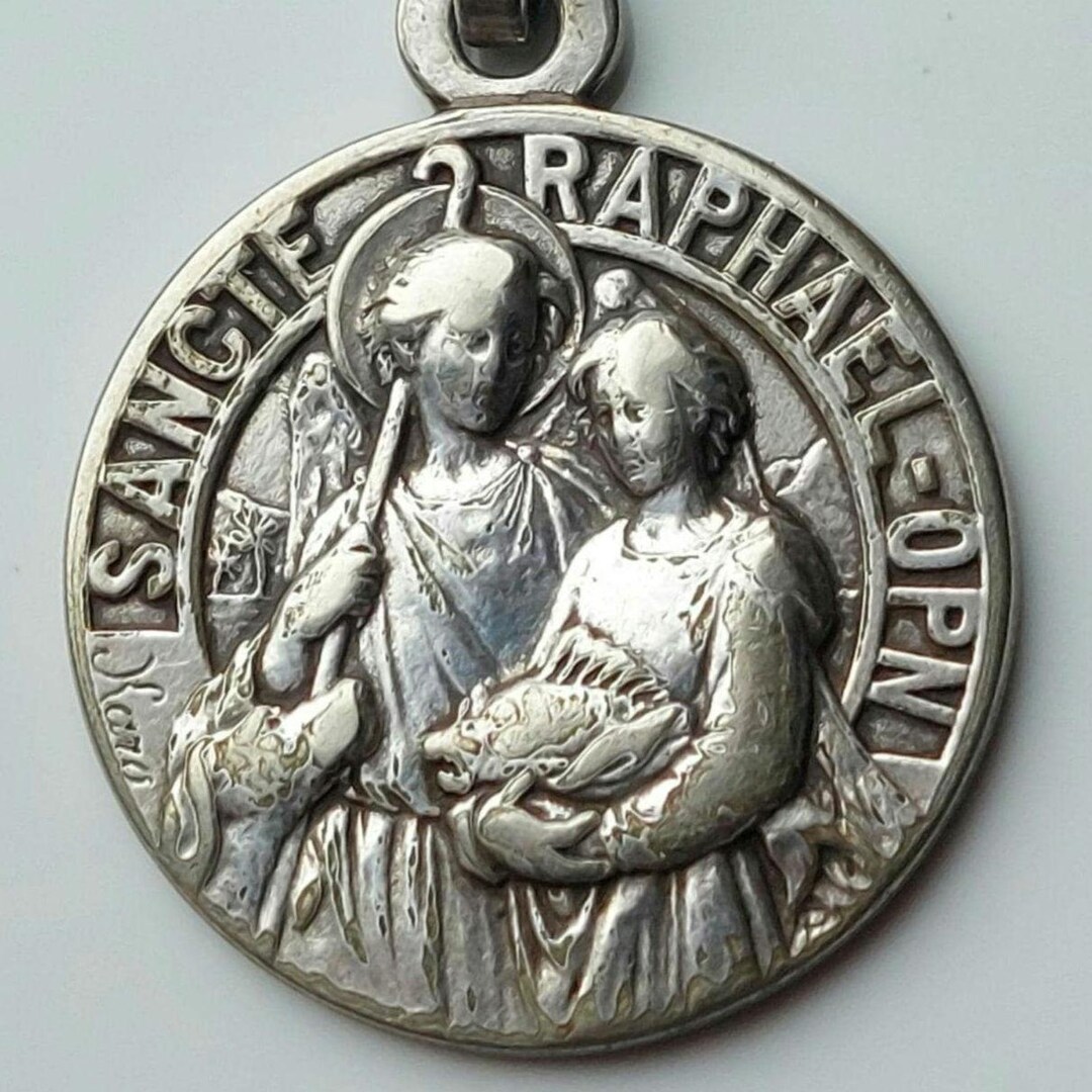 Vintage St Raphael & Tobias Medal Signed Karo Made in France—round ...