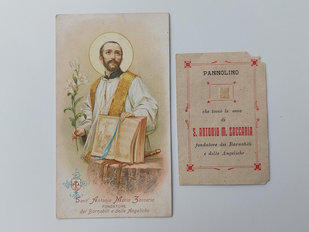 St Anthony Mary Zaccaria Relic + Vintage/antique Paper Prayer Card ...