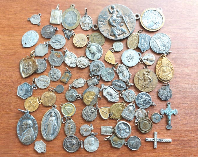 60+ BROKEN/DAMAGED Lot of Religious Jewelry for Repurpose: French ...
