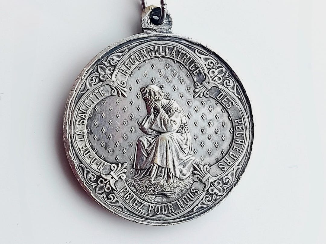 Large Antique Our Lady of La Salette Medallion—vintage Children ...
