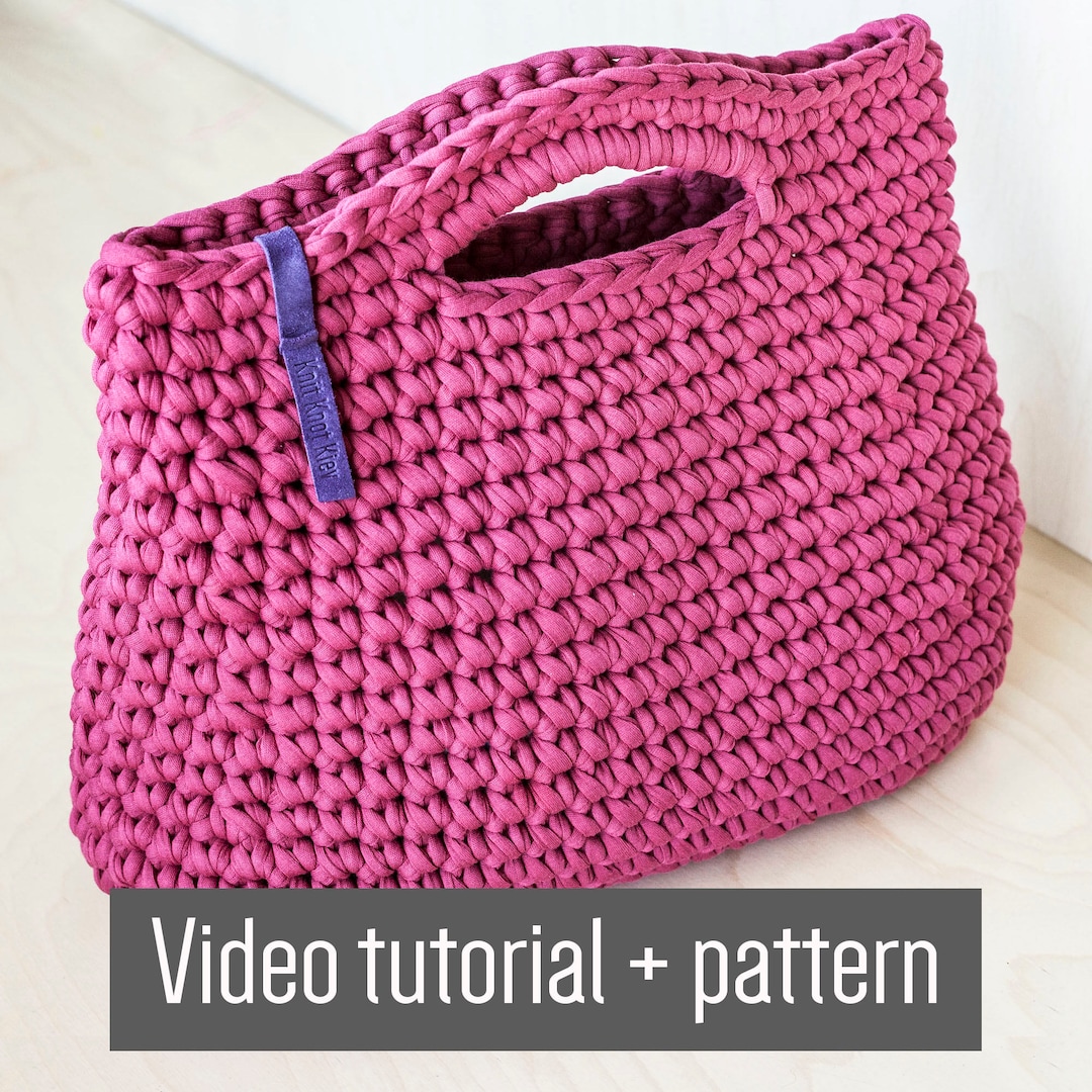 Crochet Chunky Yarn Handbag Video Tutorial and Pattern/ Crochet Pattern/ DIY Ladies Bag/ Bag ...