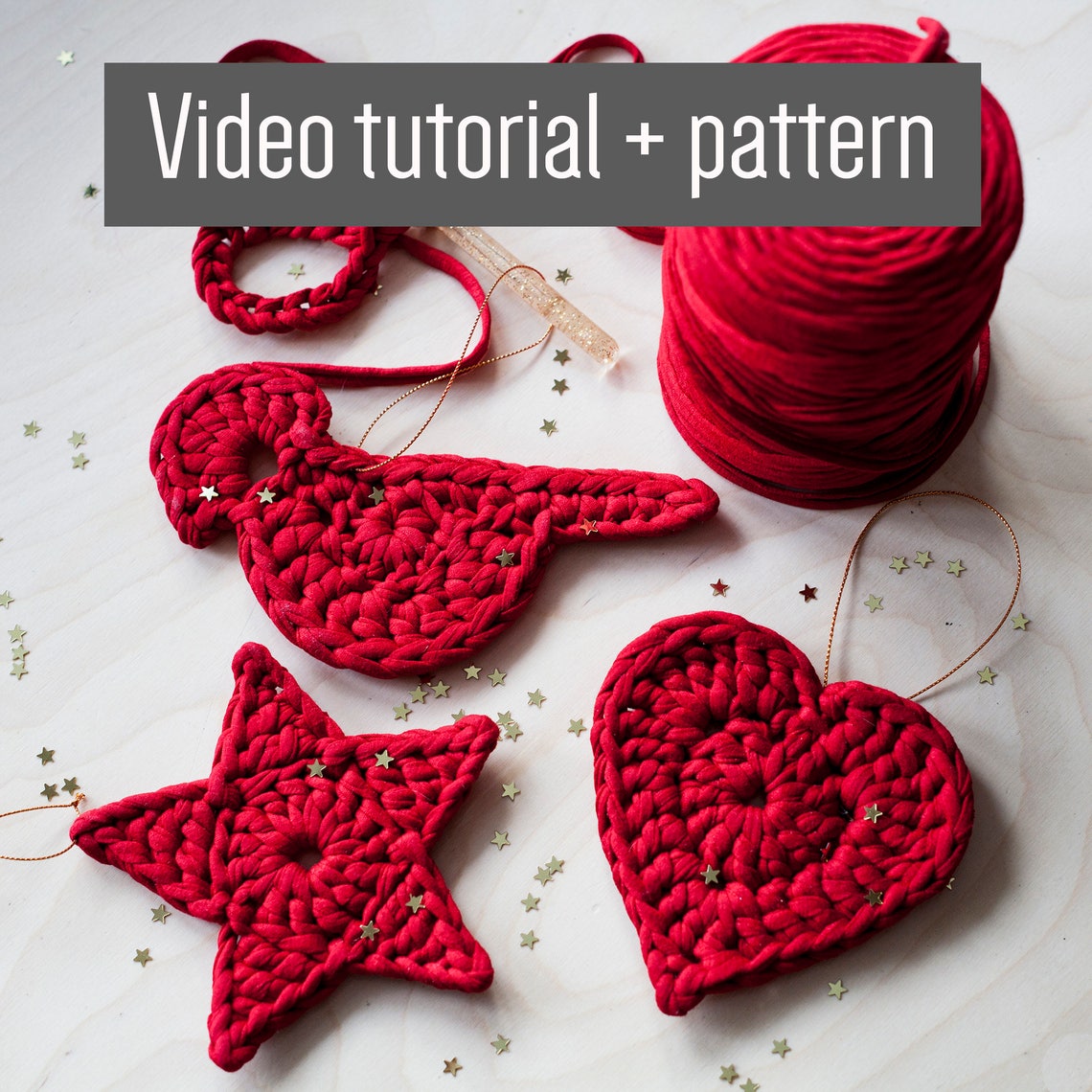 3 Christmas Decorations Crochet Video Tutorials and Patterns: Star ...
